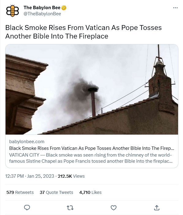 PopeWatch: Black Smoke – The American Catholic