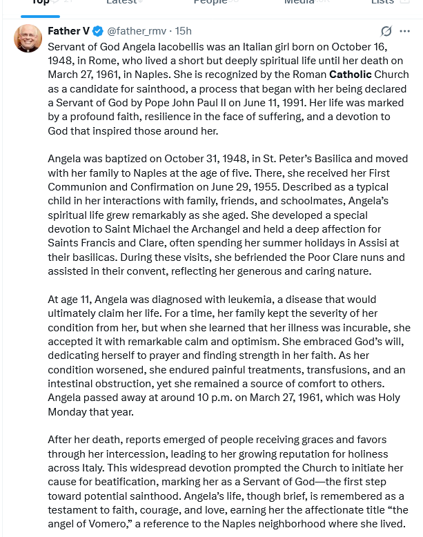 Angela Iacobellis, Pray for Us – The American Catholic