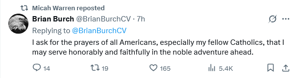 Brian Burch Confirmed as Ambassador to the Holy See – The American Catholic